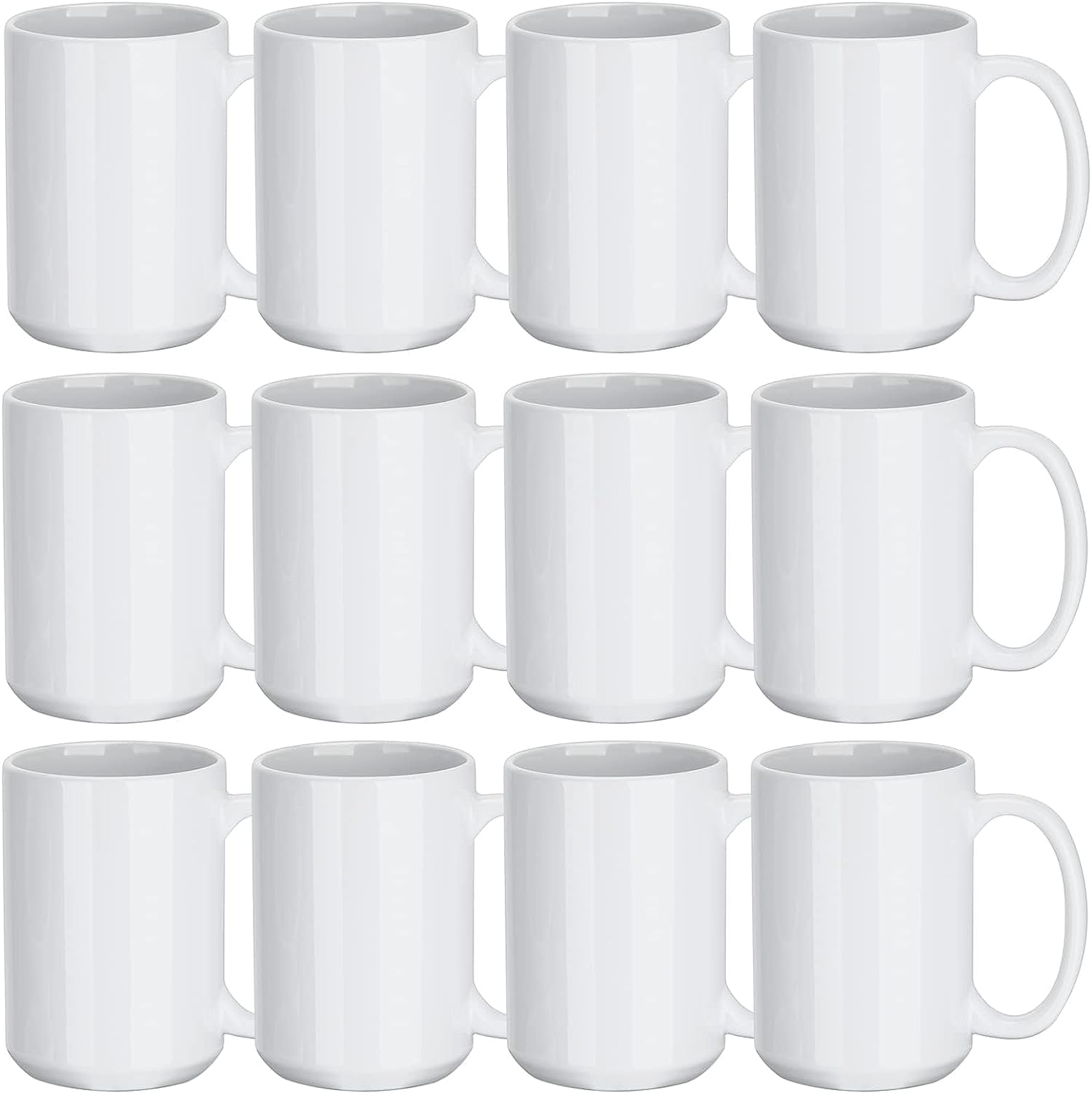 Sublimation Mugs 12 oz Set of 12 Bulk White Ceramic Coffee Mug Tazas para Sublimacion ...