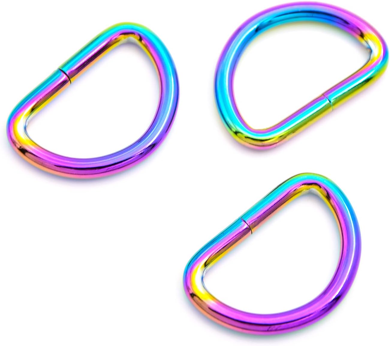 Amazon.com: MELORDY 8pcs 1'' Rainbow D Ring Metal Buckle for Webbing ...