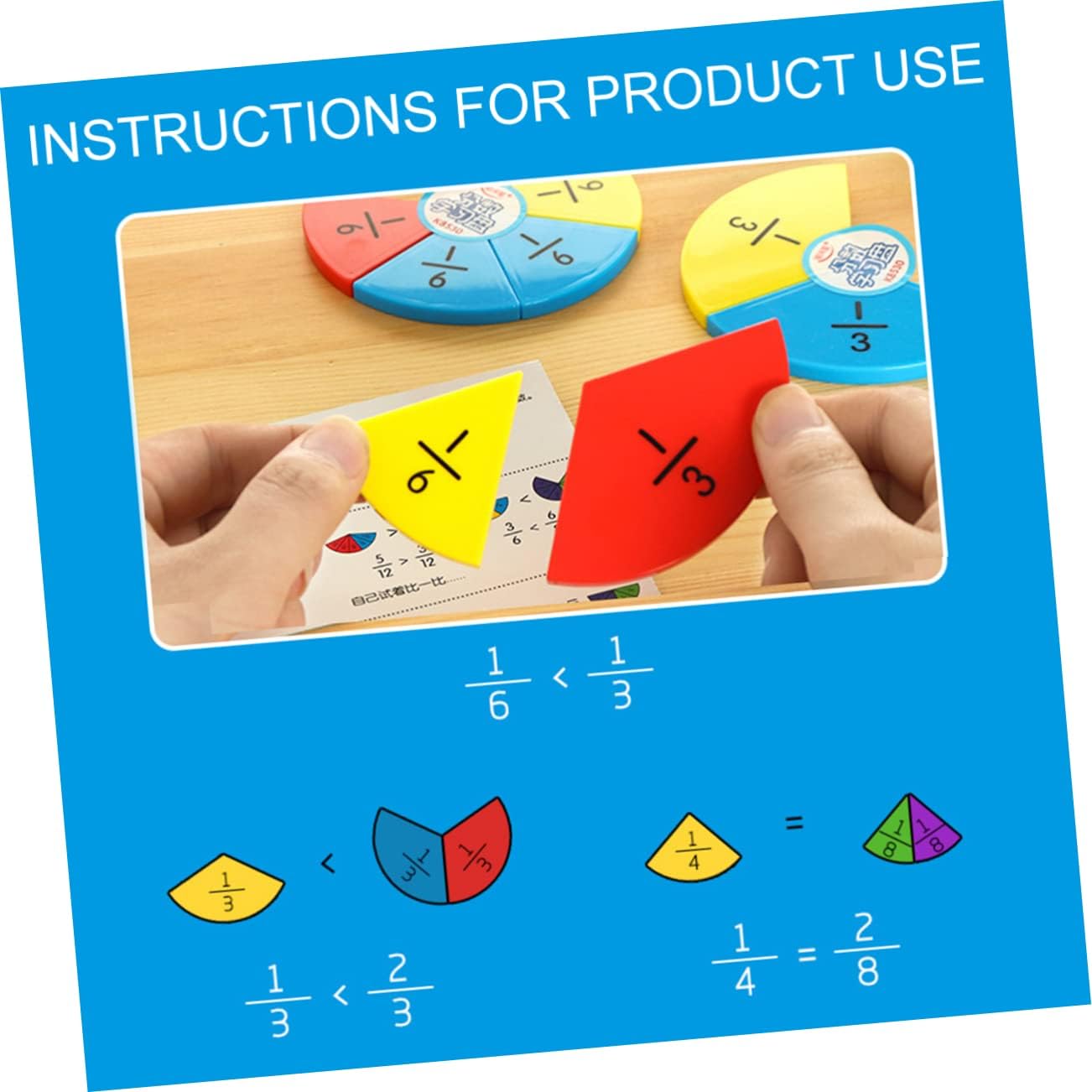 Operitacx 1 Set Fraction Learning Disk Kid Math Helper Virtual Fraction ...