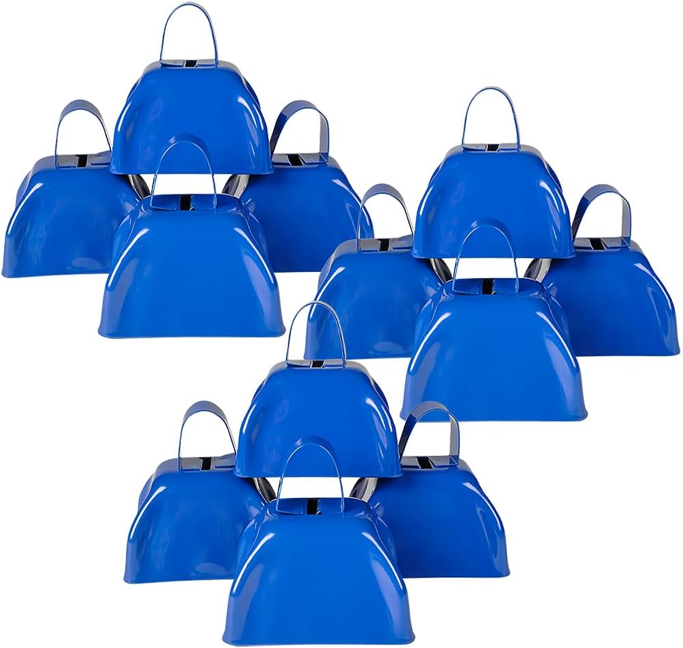 Amazon.com: Rhode Island Novelty Blue Metal Cowbells, One Dozen per ...