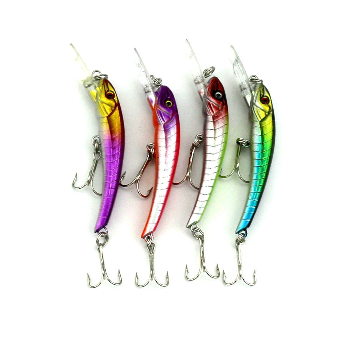 Amazon.com : LENPABY 4PCS 3D Minnow Deep Diver Lure 9CM Hard Baits ...