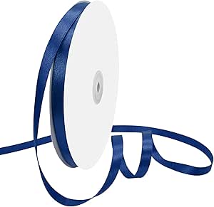 Amazon.com: EPOEYK 3/8 Inch x 100yds Double Faced Navy Blue Satin ...