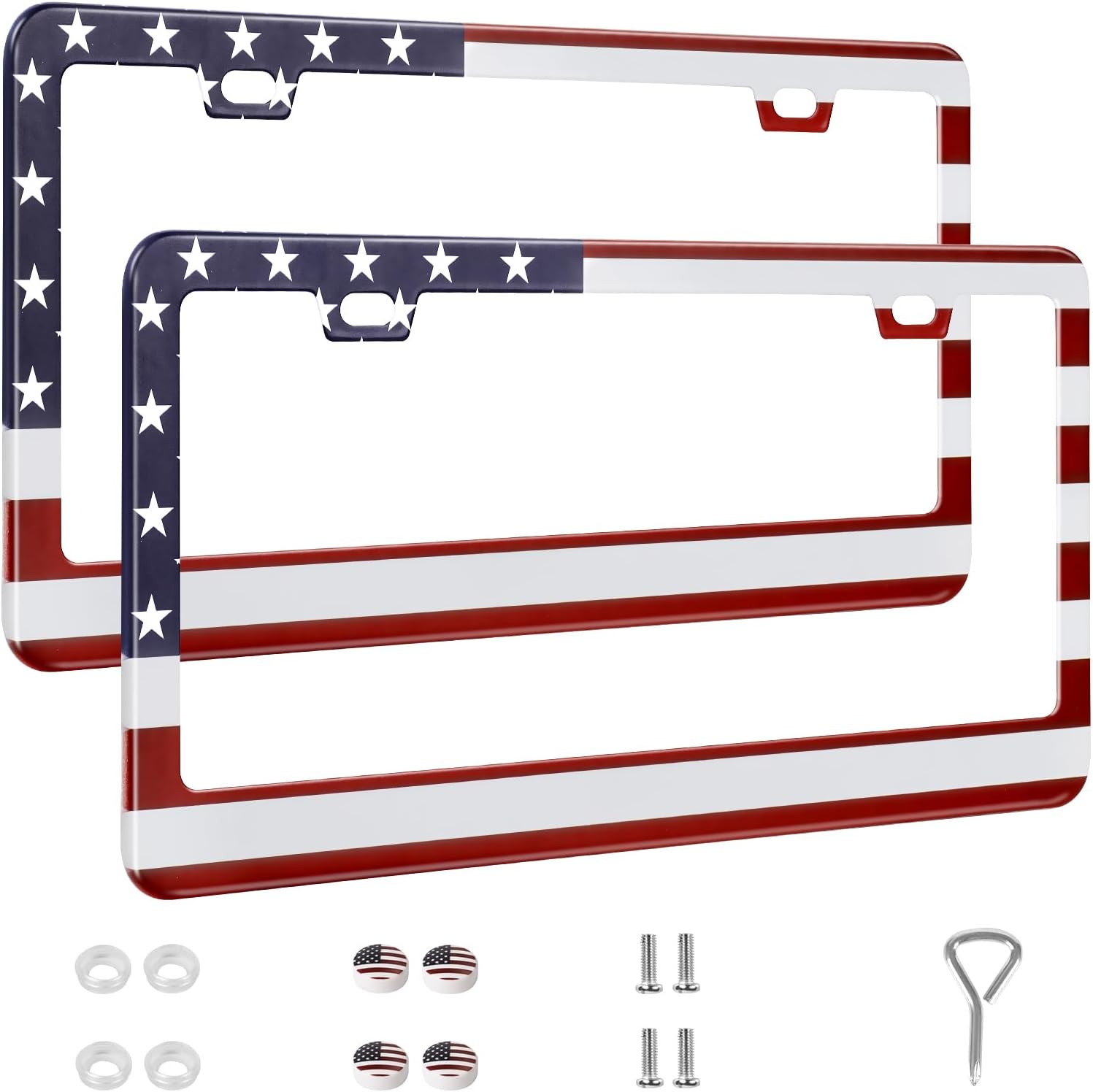 Amazon.com: QUANQIUFEI 2 Pack License Plate Frames, Stainless Steel Car ...