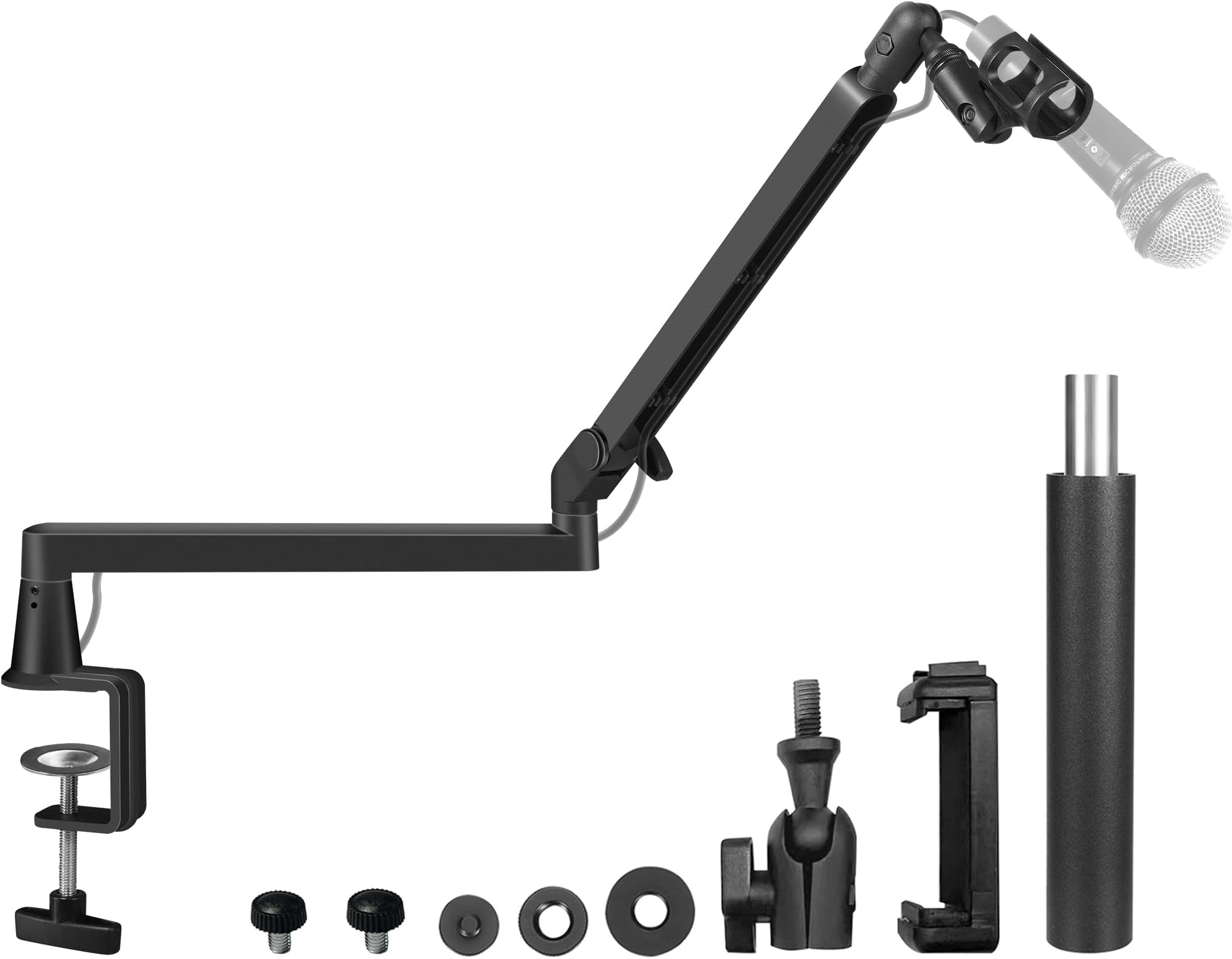 Amazon.com: Prizmora Low Profile Boom Arm Adjustable Mic Arm Stand ...