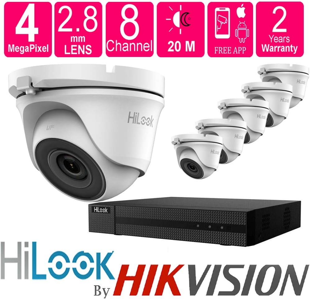 HIKVISION HILOOK security system Kit Turret Dom Camera 4MP Resolution ...