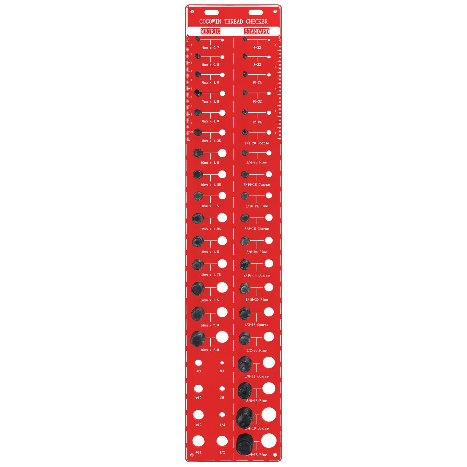 Snapklik.com : Cocowin Red 34 Nut And Bolt Thread Checker, Bolt Size ...