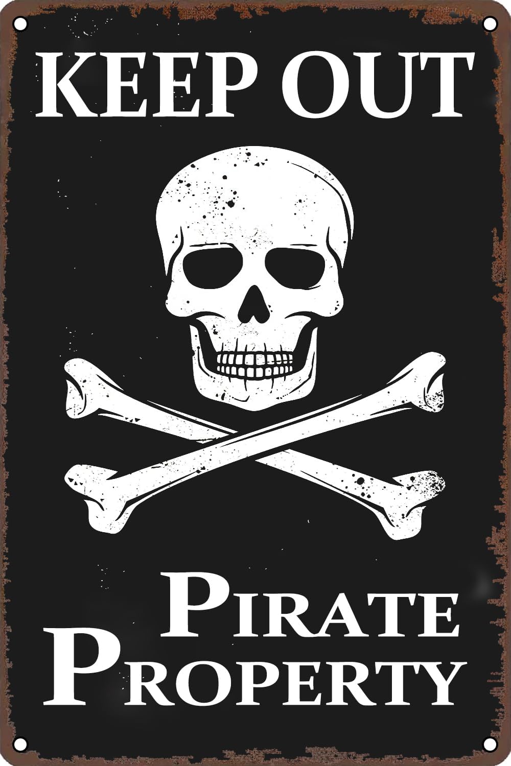 Amazon.com : Halloween Decoration Halloween Signs Funny Skull Metal Tin ...