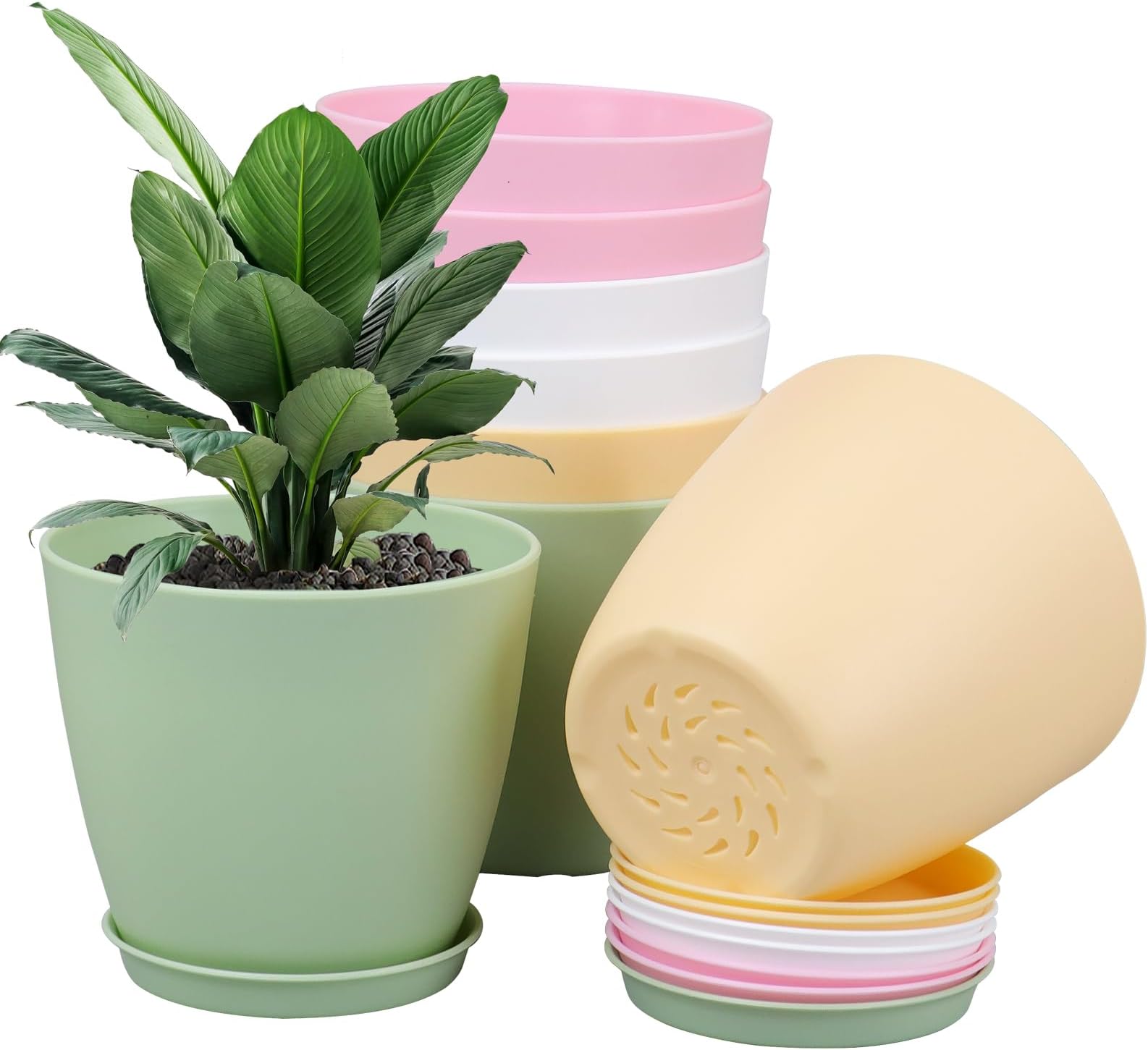 Amazon.com: 50 Pack 4 Inch Plant Pots Bulk Small Plastic Planters Pots ...