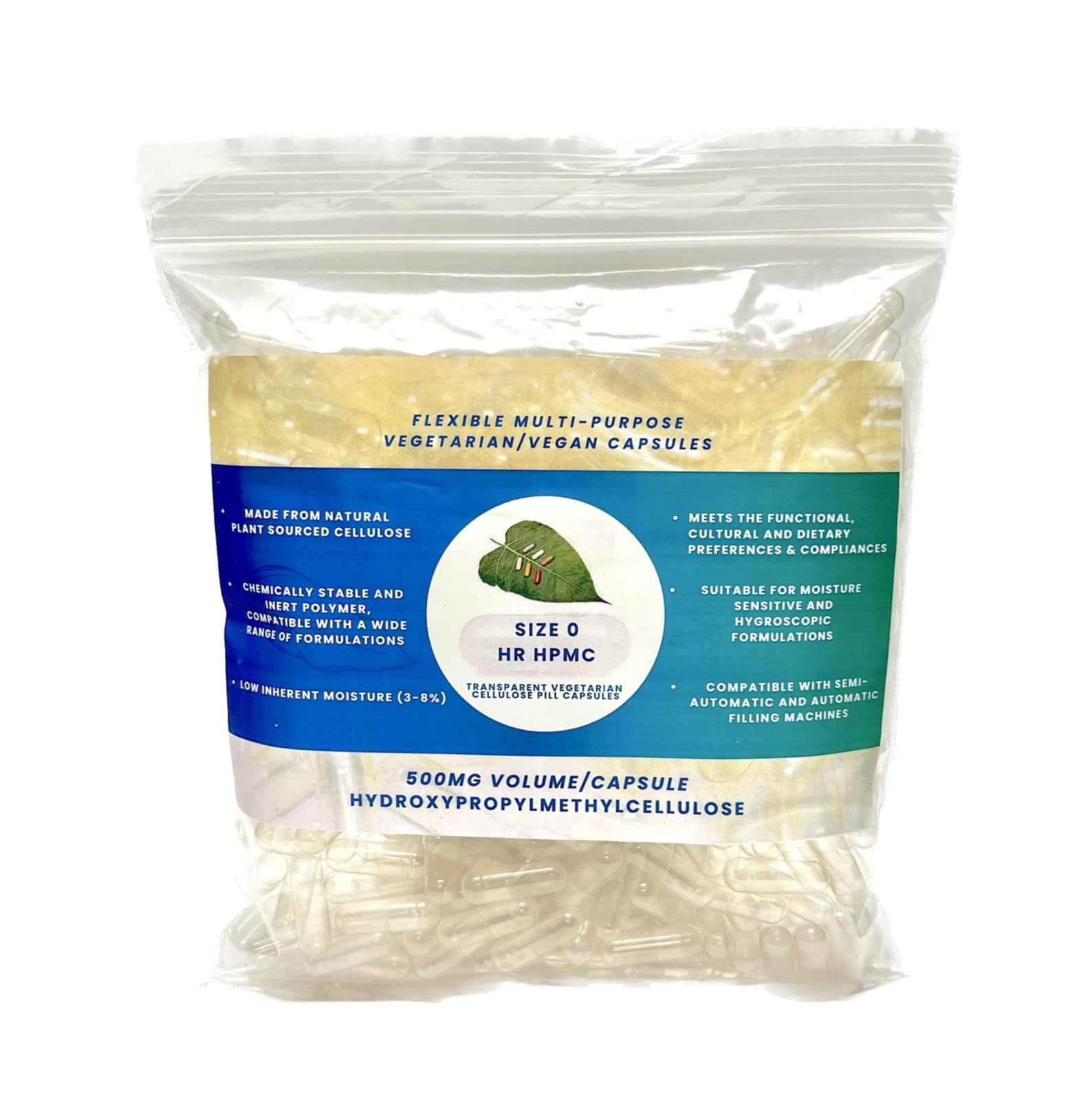 Amazon.com: ACG Size 0 HR HPMC Clear Transparent Vegetarian Vegan ...