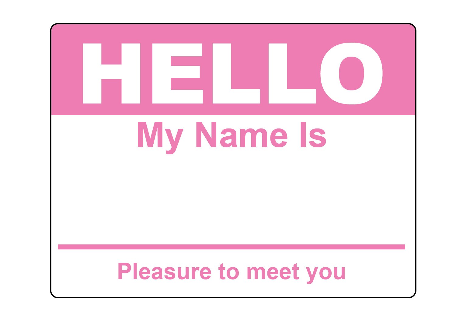 Hello My Name Is Sticker Pink