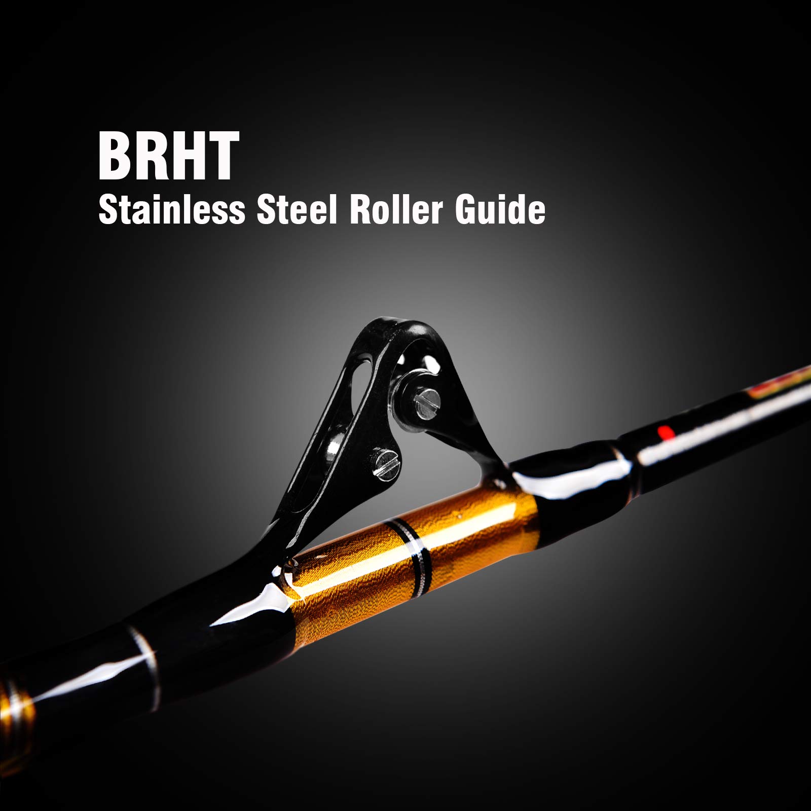 Fiblink 1-Piece Saltwater Offshore Heavy Trolling Rod Big Game Roller ...