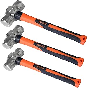 WEDO 3PCS Sledge Hammer Set,2lb+3lb+4lb,Stainless Steel Crack Hammer ...