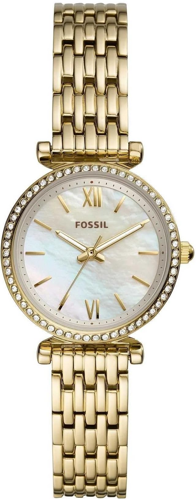 Fossil Carlie Women's Mother of Pearl Dial Stainless Steel Watch ...