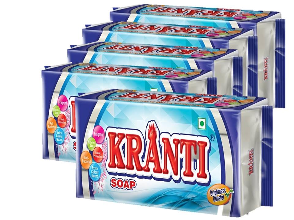 Kranti Excel Laundry Soap|Transparent Detergent Bar (Pack of 5 x 150g ...
