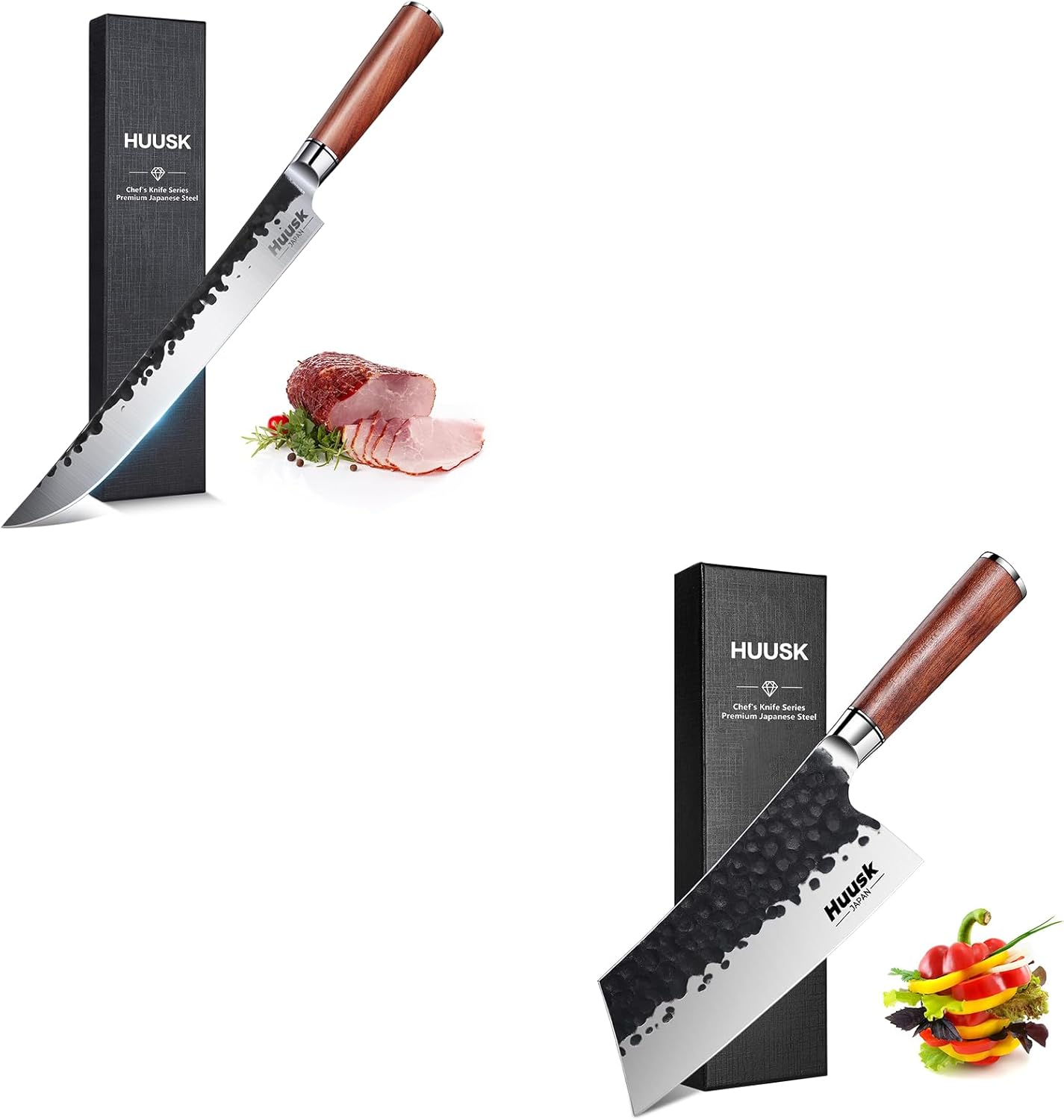 Amazon.com: Huusk Cleaver Knife, 7" Japanese Professional Kitchen Knife Bundle with Japanese ...