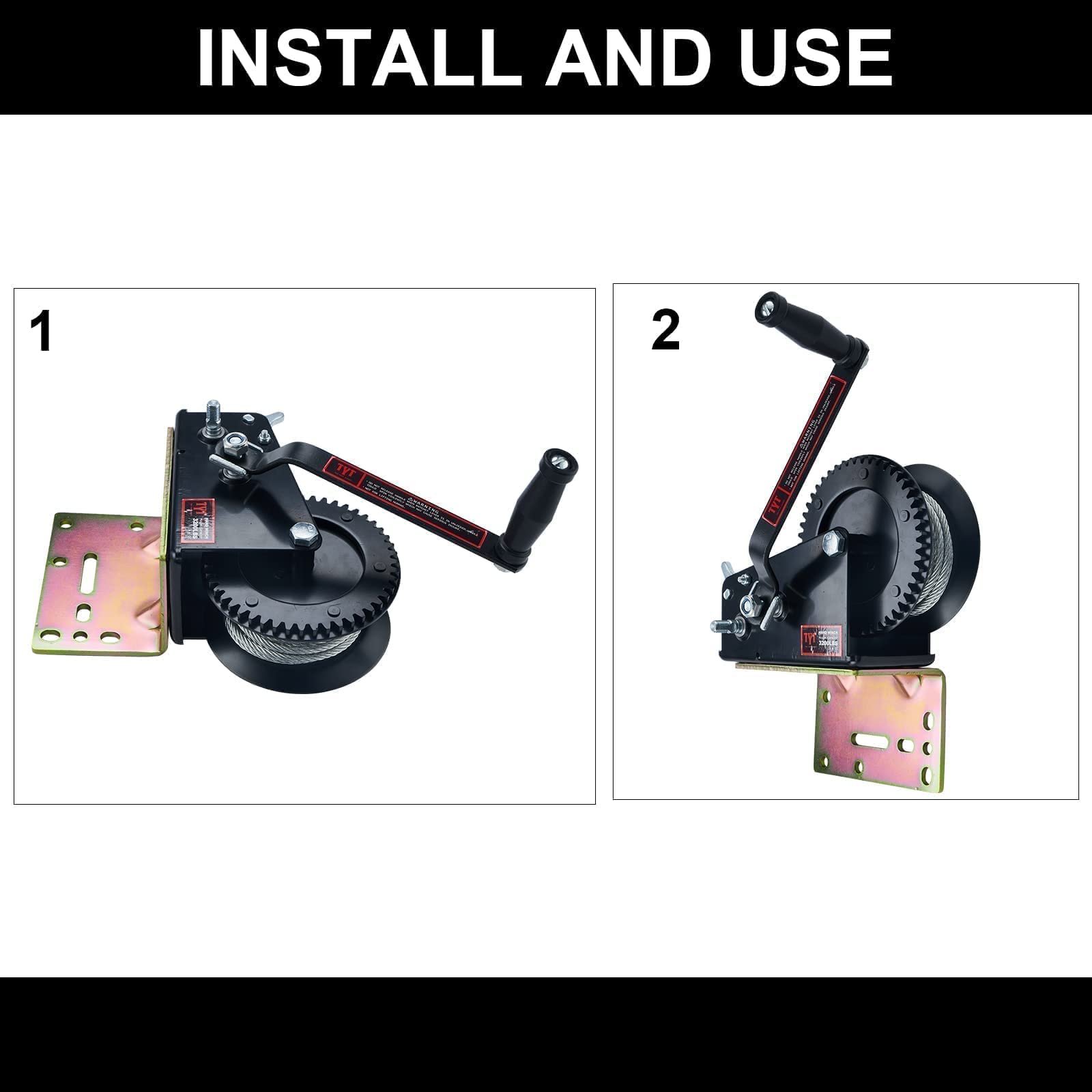 Snapklik.com : TYT Winch Mounting Bracket, Heavy Duty Winch Operation ...