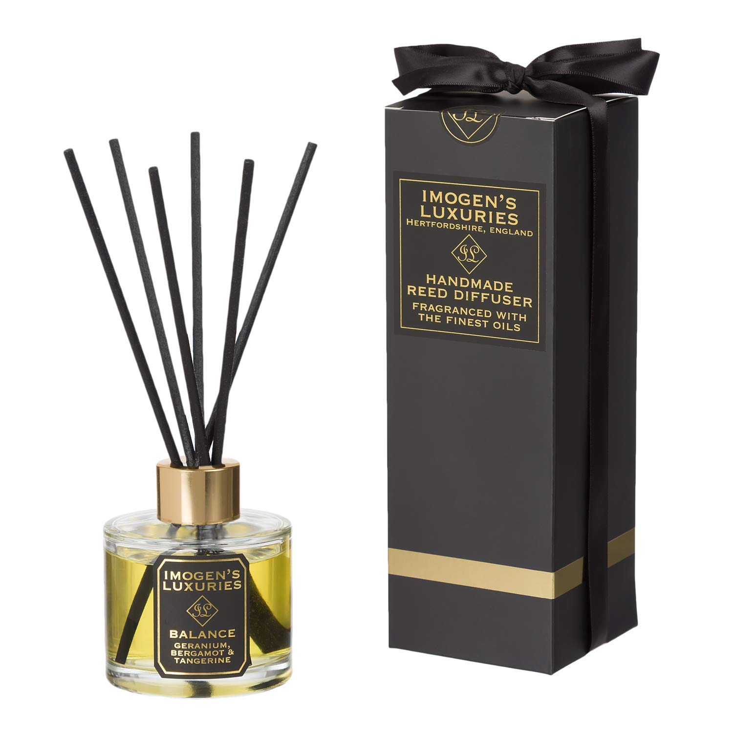 Balance 100ml Luxury Reed Diffuser with Natural Geranium, Bergamot ...