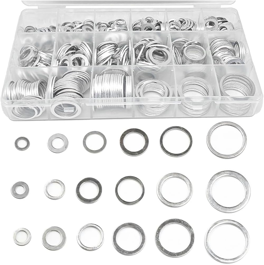 Amazon.com: 570PCS Automotive Oil Crush Washers, Aluminum Oil Drain ...