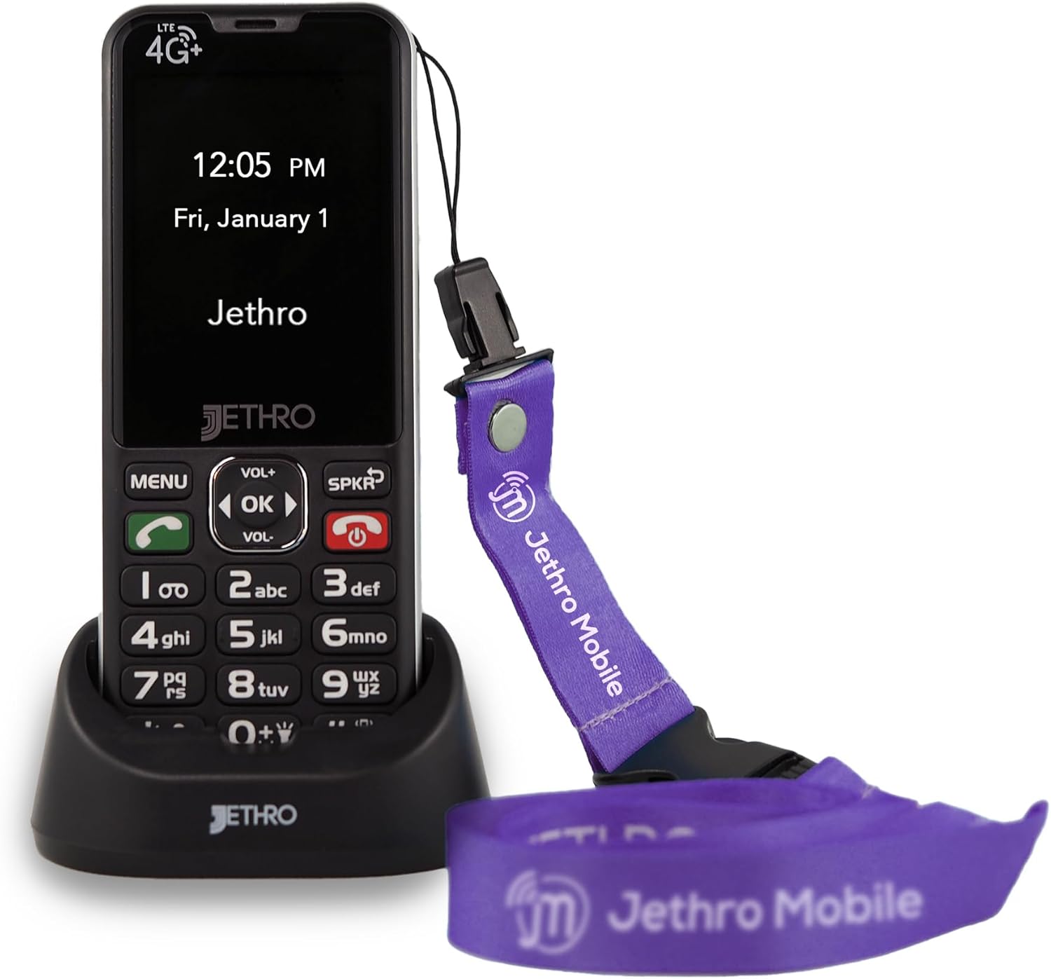 Jethro SC490 Unlocked 4G LTE Cell Phone for Seniors with Lanyard ...