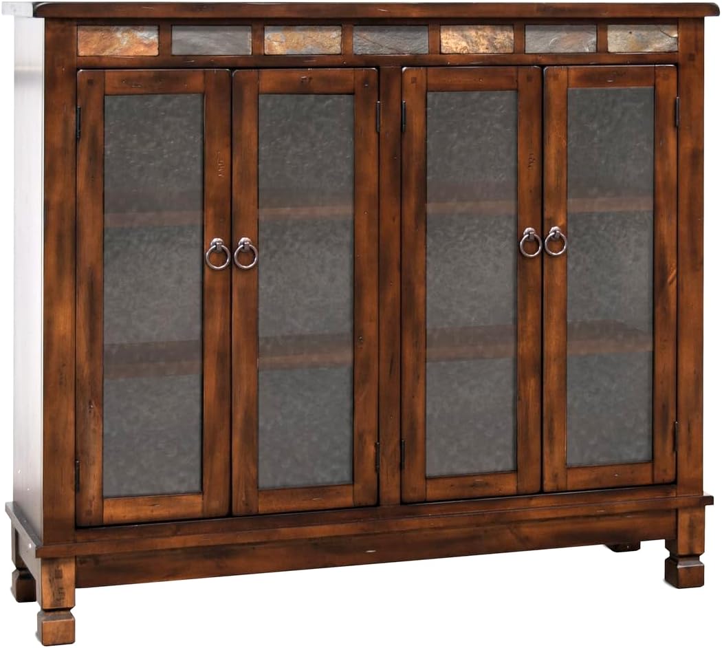 Amazon.com: Sunny Designs Santa Fe Bookcase with 4 Doors in Dark Brown ...