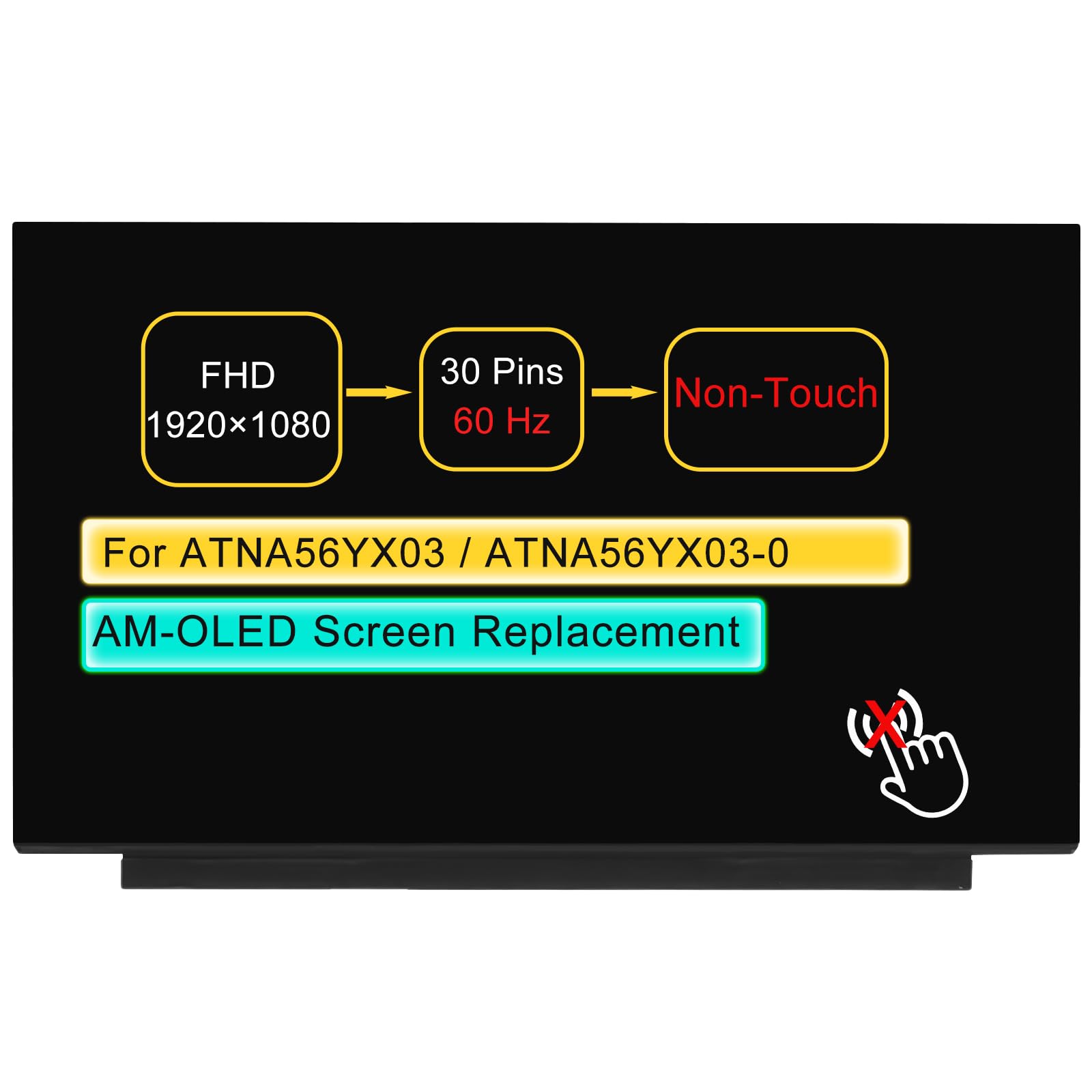 15.6" Screen Replacement ATNA56YX03 ATNA56YX03-0 for ASUS VivoBook Pro 15 AM-OLED M3500 M3500QC ...