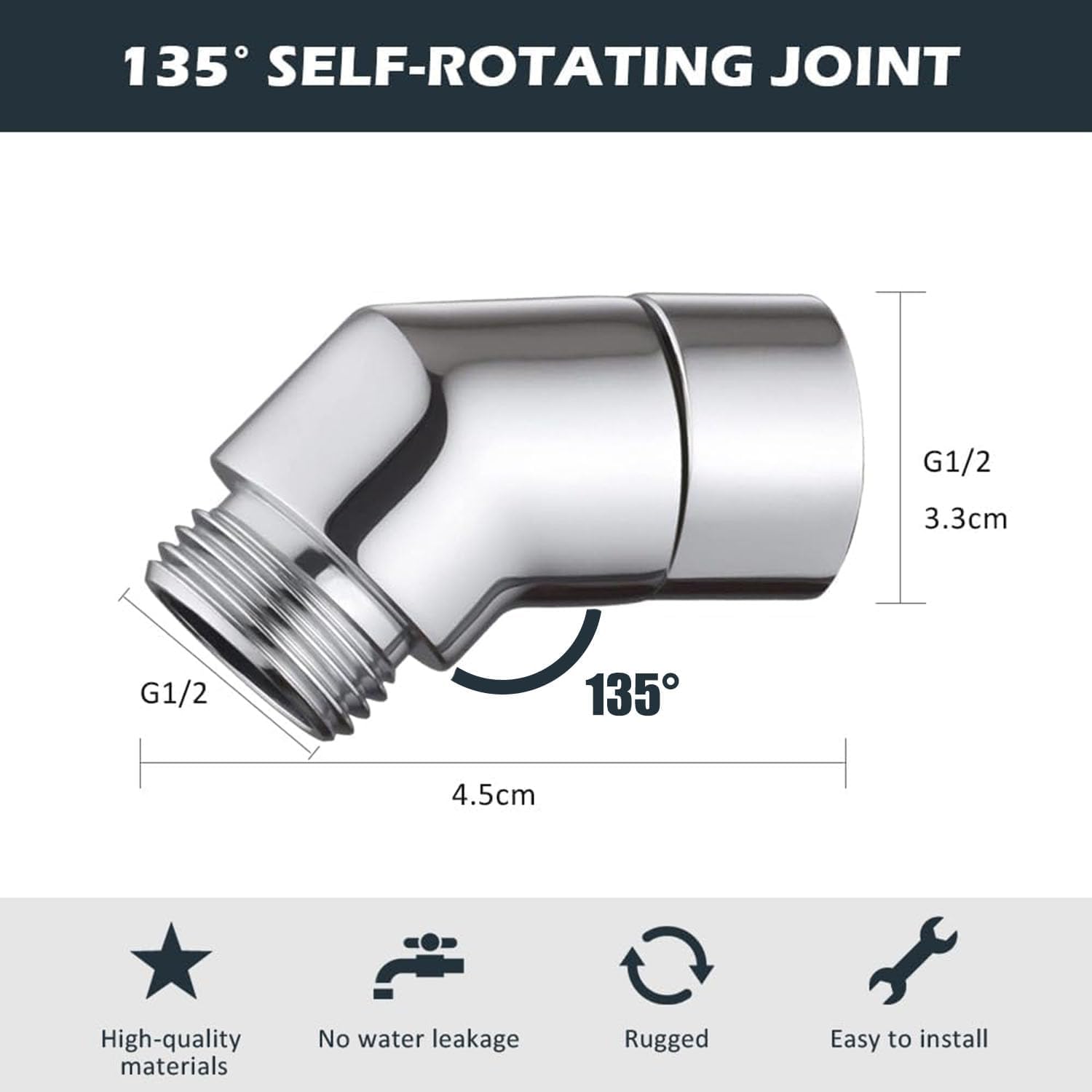 Snapklik.com : 2 Packs 135 Degree Shower Head Angle Adapter - G1/2 ...