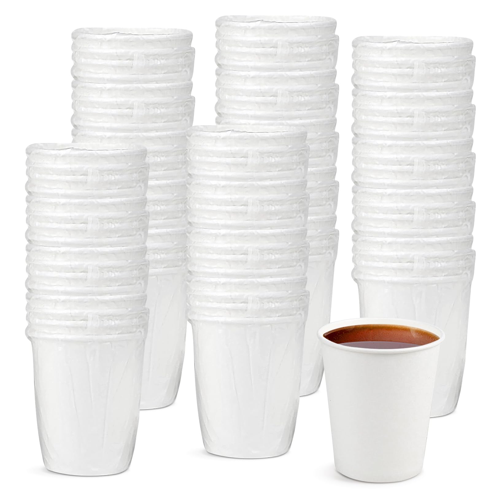 Amazon.com: 100 Pack 8 Oz Paper Cups,Individually Wrapped Cups for ...
