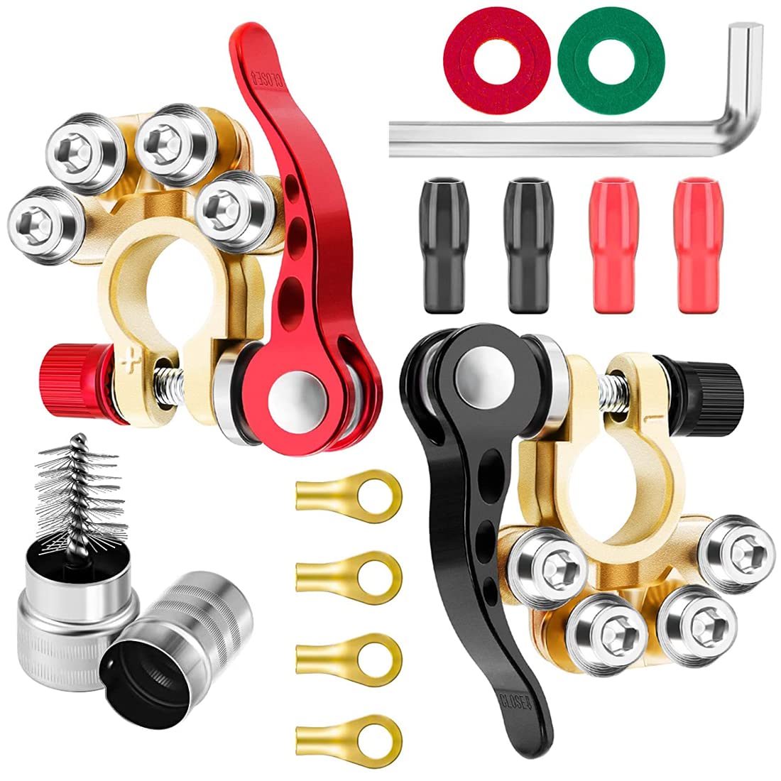2PCS Battery Terminal Connectors,4 Way Quick Release Disconnect Car ...