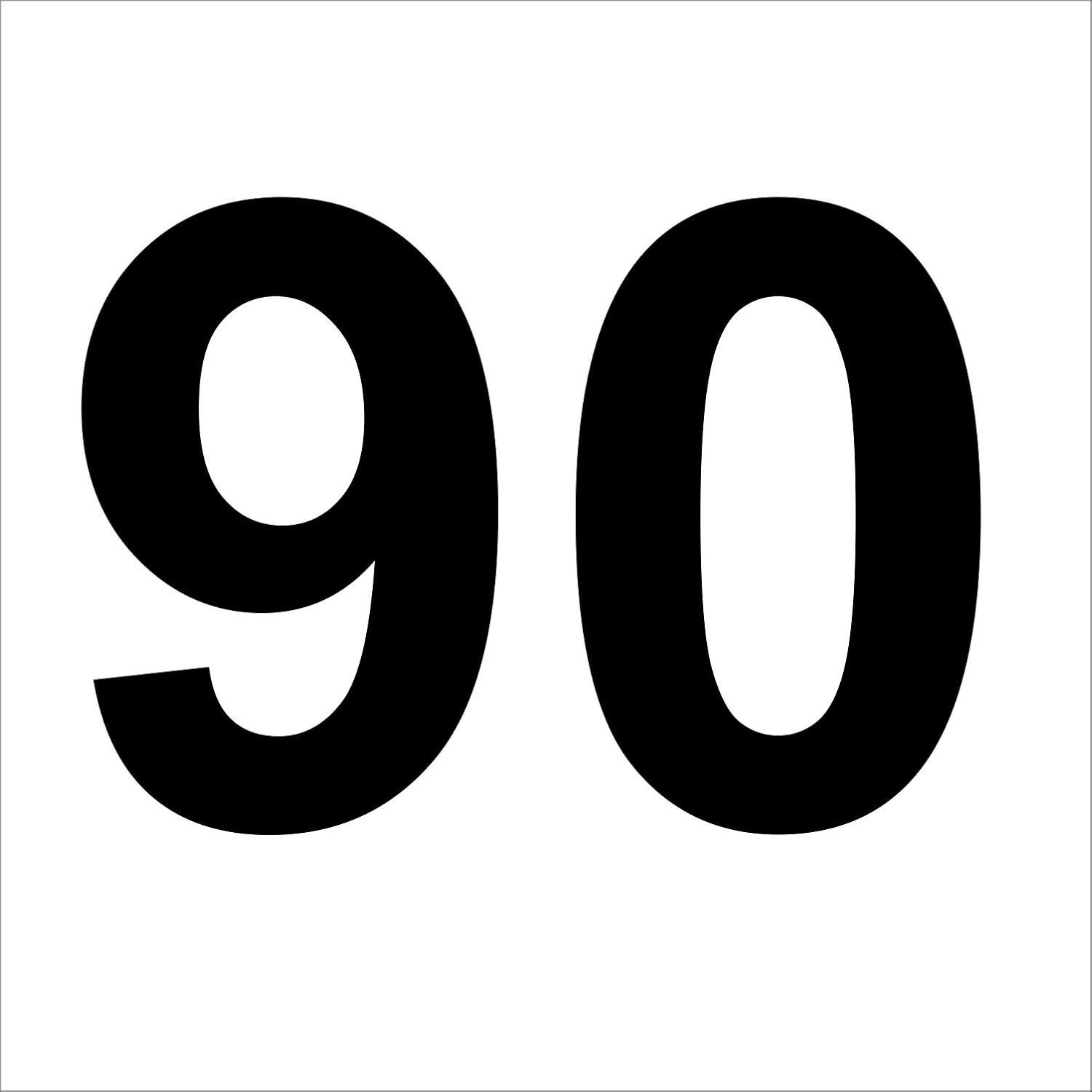 3 mal Nummer "90 " hochwertige Zahlenaufkleber, schwarz, wetterfeste ...