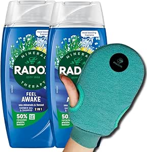 Radox Feel Awake Shower Care Bundle – 2x Mineral Therapy 2-in-1 Shower ...