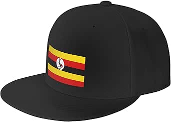 Baseball Cap Uganda Flag Flat Brim Hat Black at Amazon Men’s Clothing store