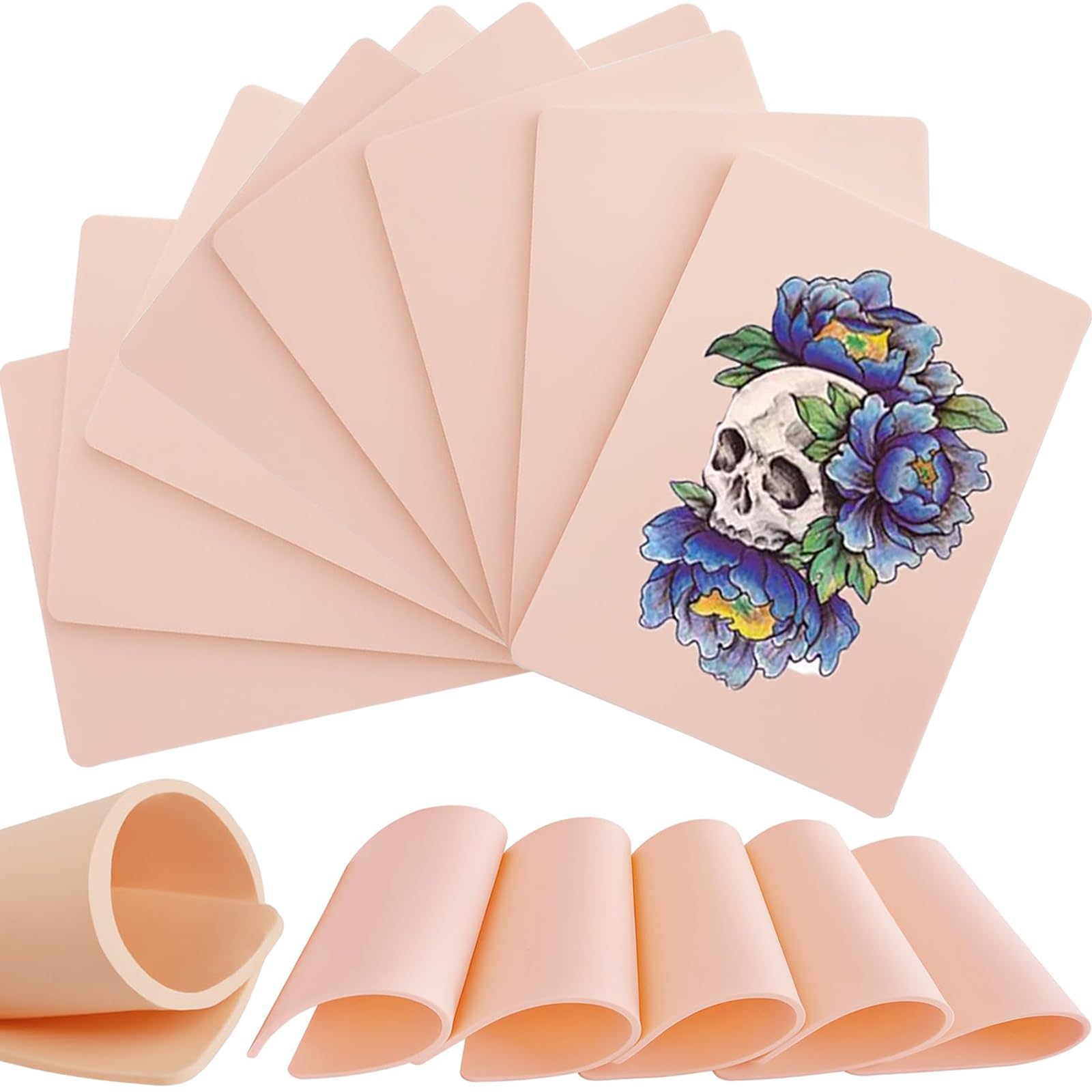 Amazon.com: 3MM Fake Skin Tattoo 5Pcs - Prgislew Thick Tattoo Skin ...