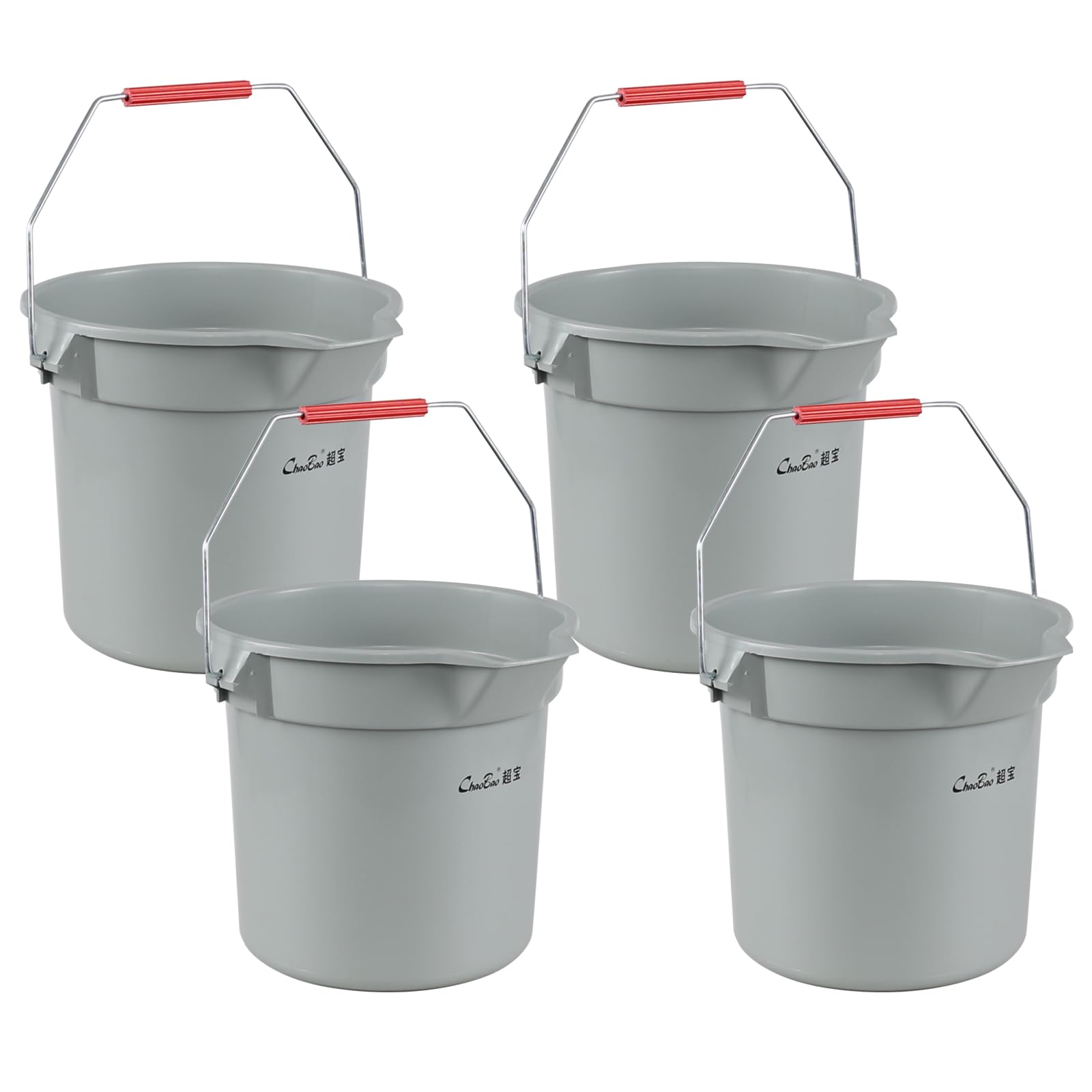 Amazon.com: Waikhomes 4 Pcs Plastic Commercial Pail with Handle for ...