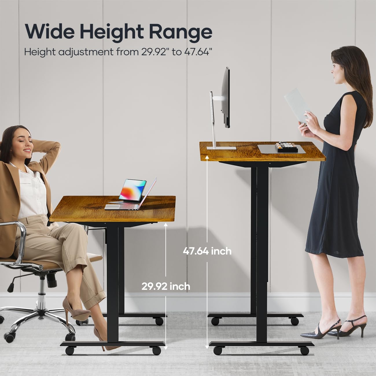 Snapklik.com : Crenova Height Adjustable Electric Standing Desk, 48x24 ...