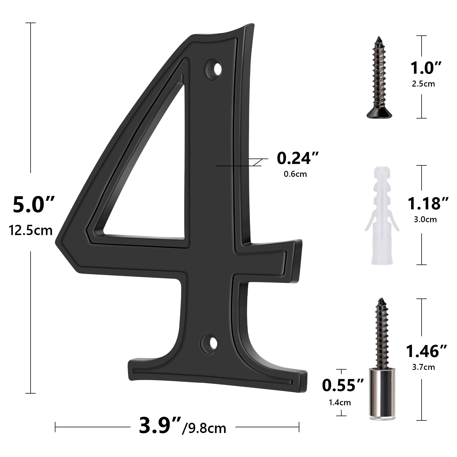 Snapklik.com : House Numbers 4, House Address Numbers, Black Large ...