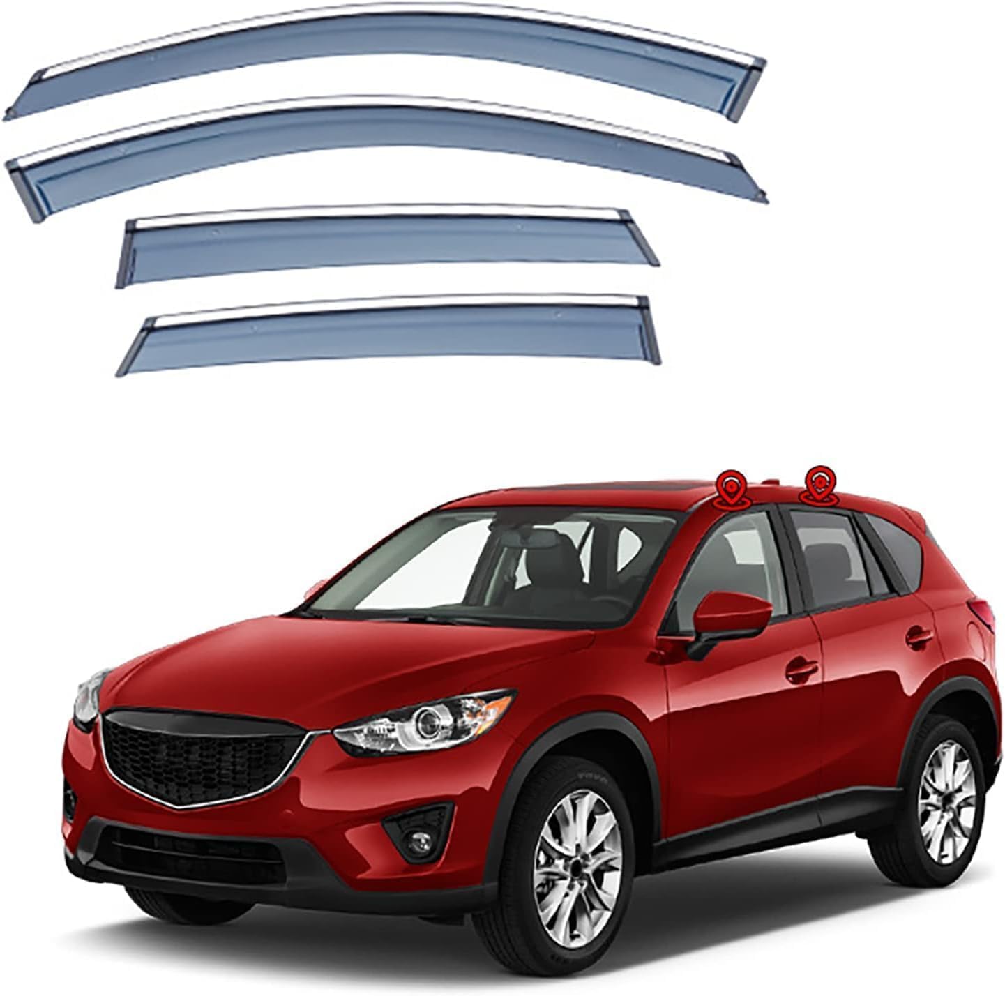 HASKDHN Wind Deflectors for Mazda CX-5 KE 2012-2016, WIND RAIN SUN ...