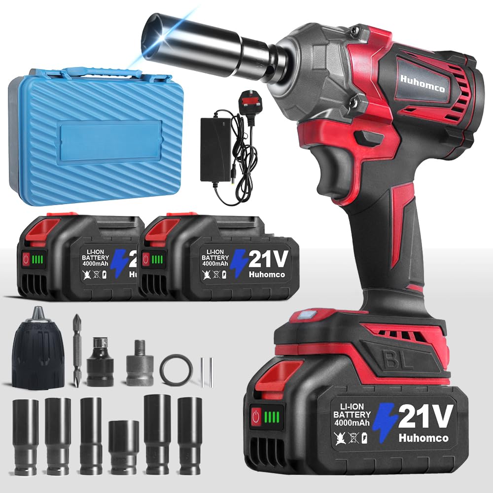Huhomco Impact Wrench Cordless Impact Gun 1/2 Inch Mechanic Driver ...