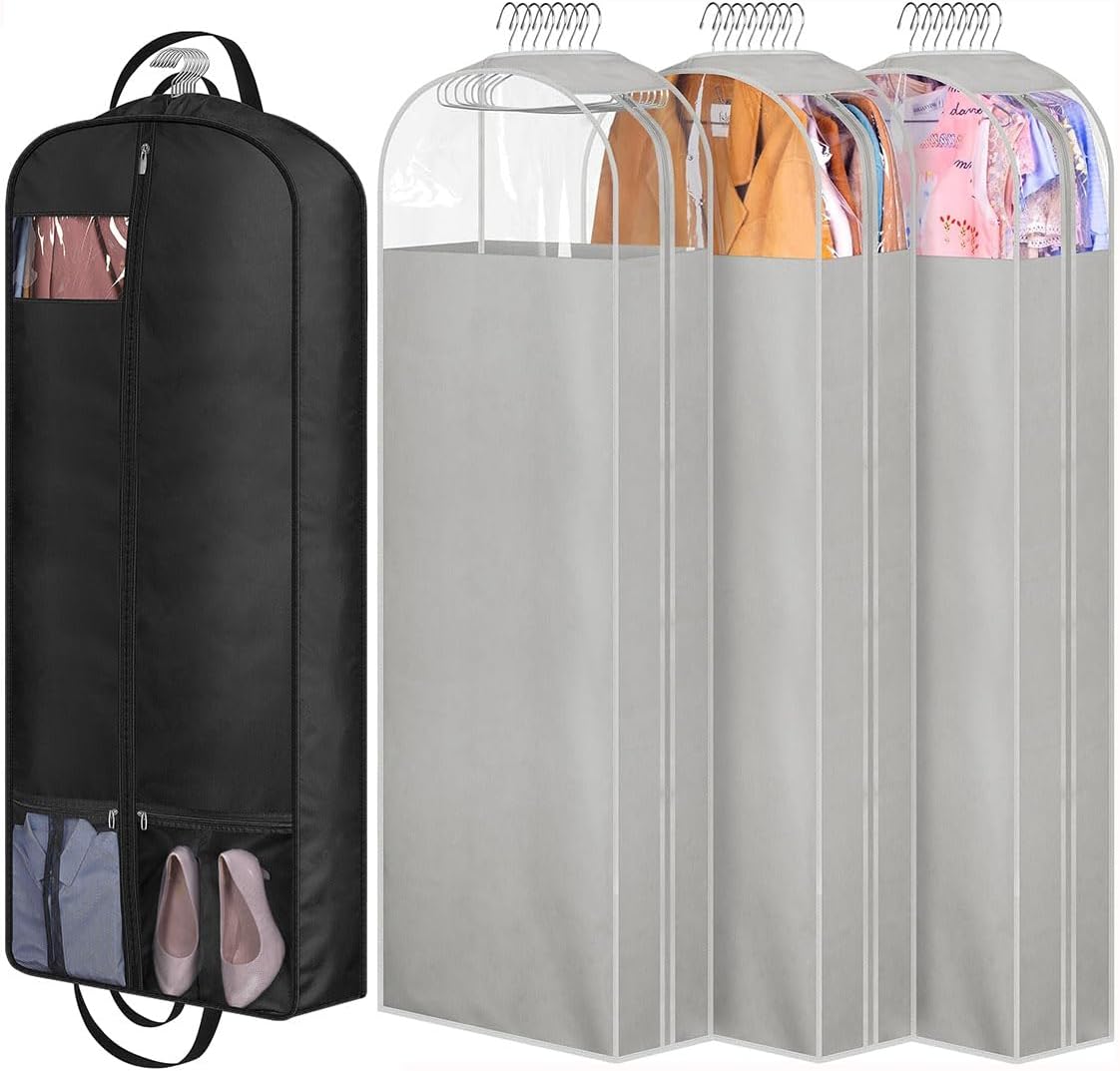 Amazon.com: MISSLO 54" Long Garment Bags + 10" Gusseted Garment Bags ...