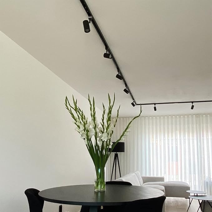 Qazqa - Rail System with 10 Spots 1-Phase Black - Jeana- Modern ...