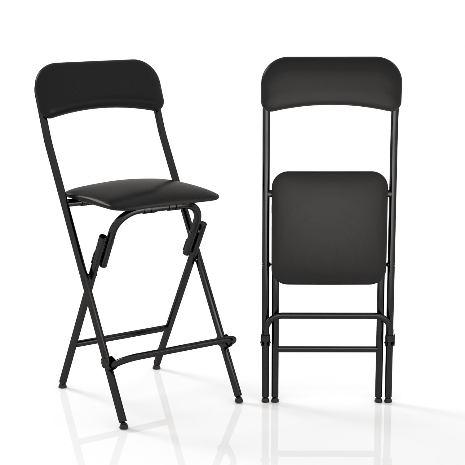 Amazon.com: VOLIX Folding Bar Stool with Back, Tall Folding Stool Chair ...