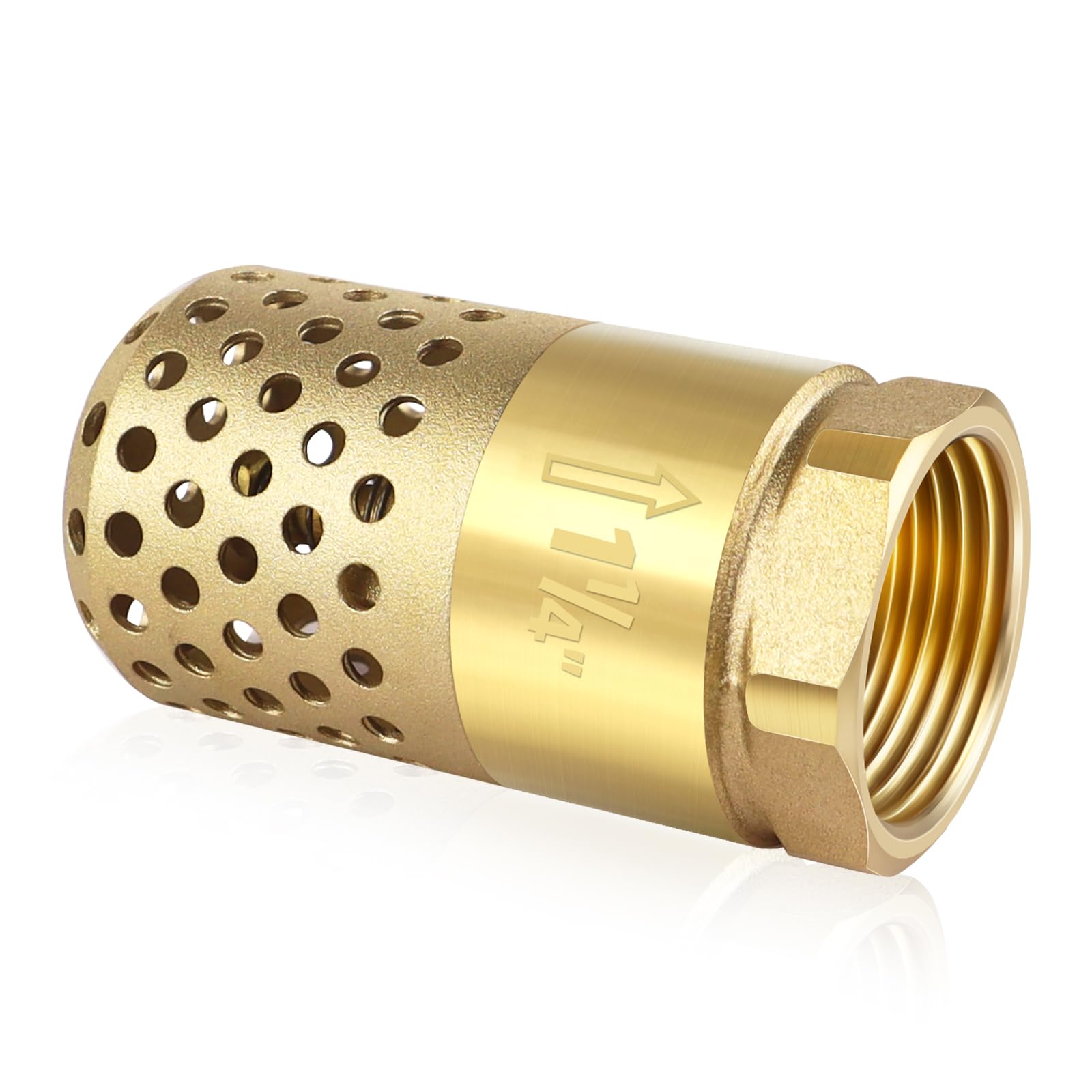 Snapklik.com : Brass Foot Valve 1-1/4 Inch NPT Heavy Duty Spring Mesh ...