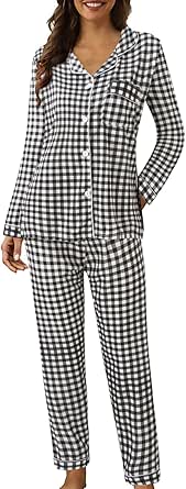 Rtdyvyuhb Womens Button Down Pajama Sets Soft Pajamas For Women Set 2 ...