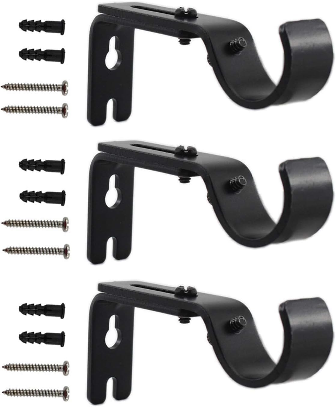 Amazon.com: Adjustable Curtain Rod Brackets,ULIFESTAR 3 Pack Heavy Duty ...