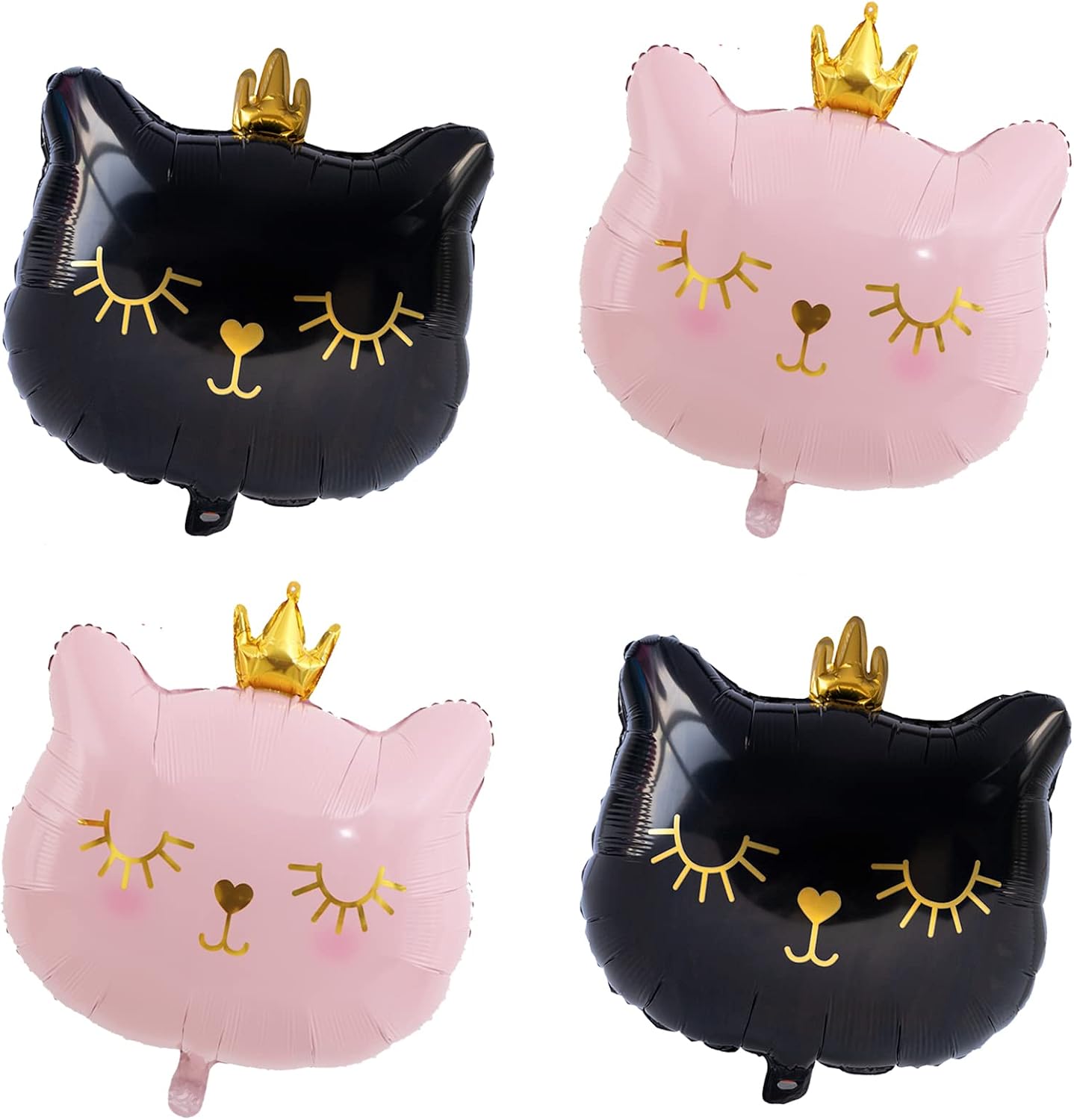 Amazon.com: 4Pcs Big Cat Foil Balloons Cute Crown Kitty Cat Animal ...