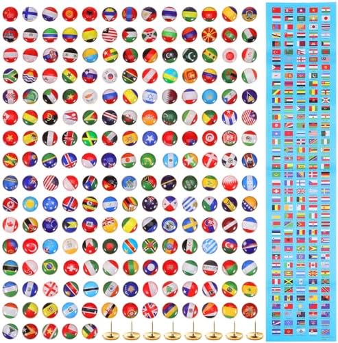 Amazon.com: Awesometik Flags Push Pins for World Wood Map Pieces ...