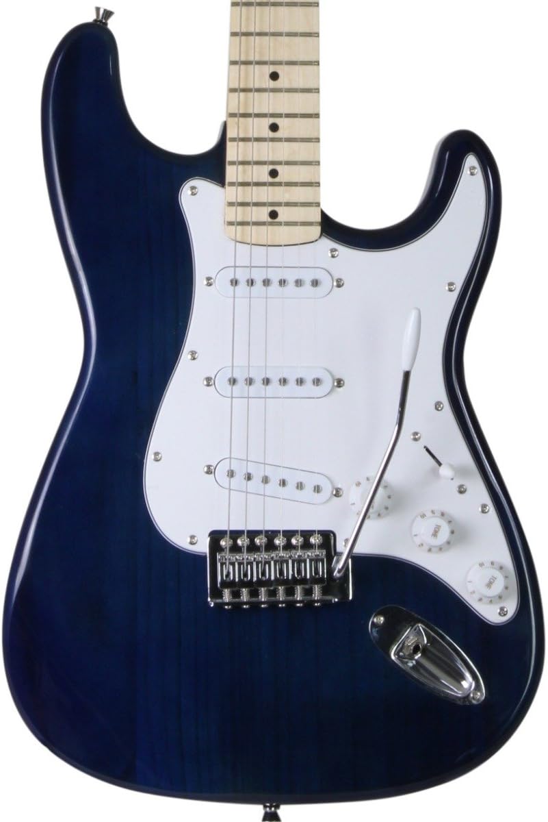 Amazon.com: Jameson Full Size Blue Electric Guitar With Tremolo ...