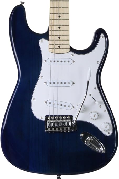 Amazon.com: Jameson Full Size Blue Electric Guitar With Tremolo ...