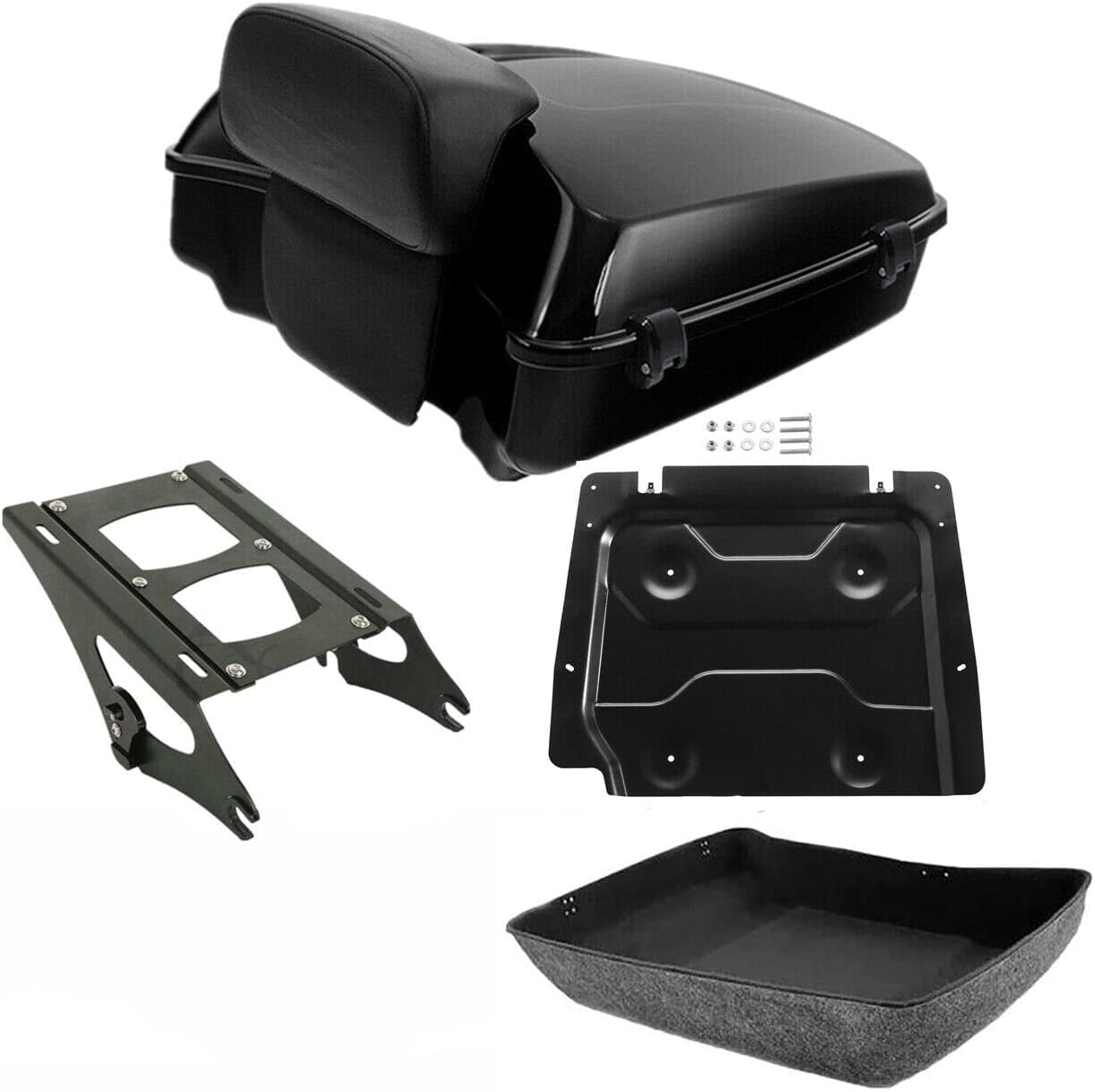 Amazon.com: TCMT Chopped Motorcycle Trunk Box Backrest Pad Mounting ...