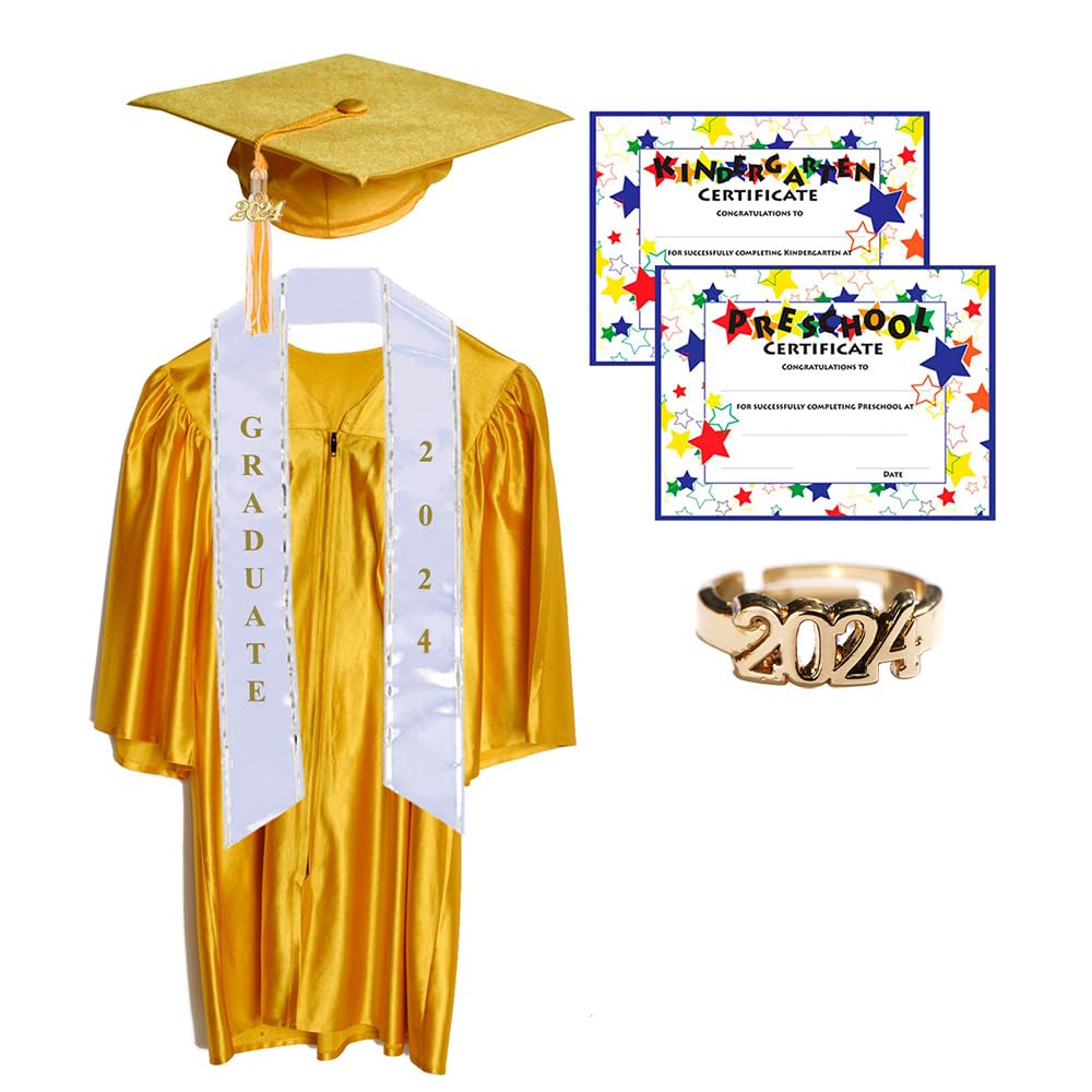 Snapklik.com : 2024 Shiny Gold Deluxe Child Graduation Set, Small ...