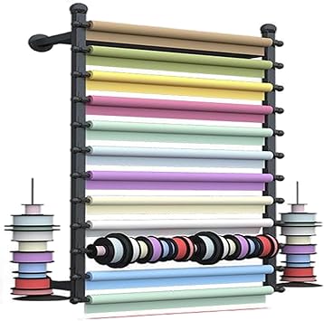 Amazon.com: FWTXZTER 12-Layer Wrapping Paper Rack, Wall Mount Ribbon ...